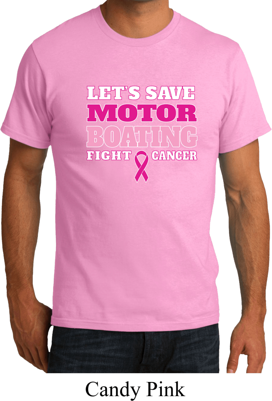 Mens Breast Cancer Awareness Shirt Motor Boating Organic Tee T-Shirt ...
