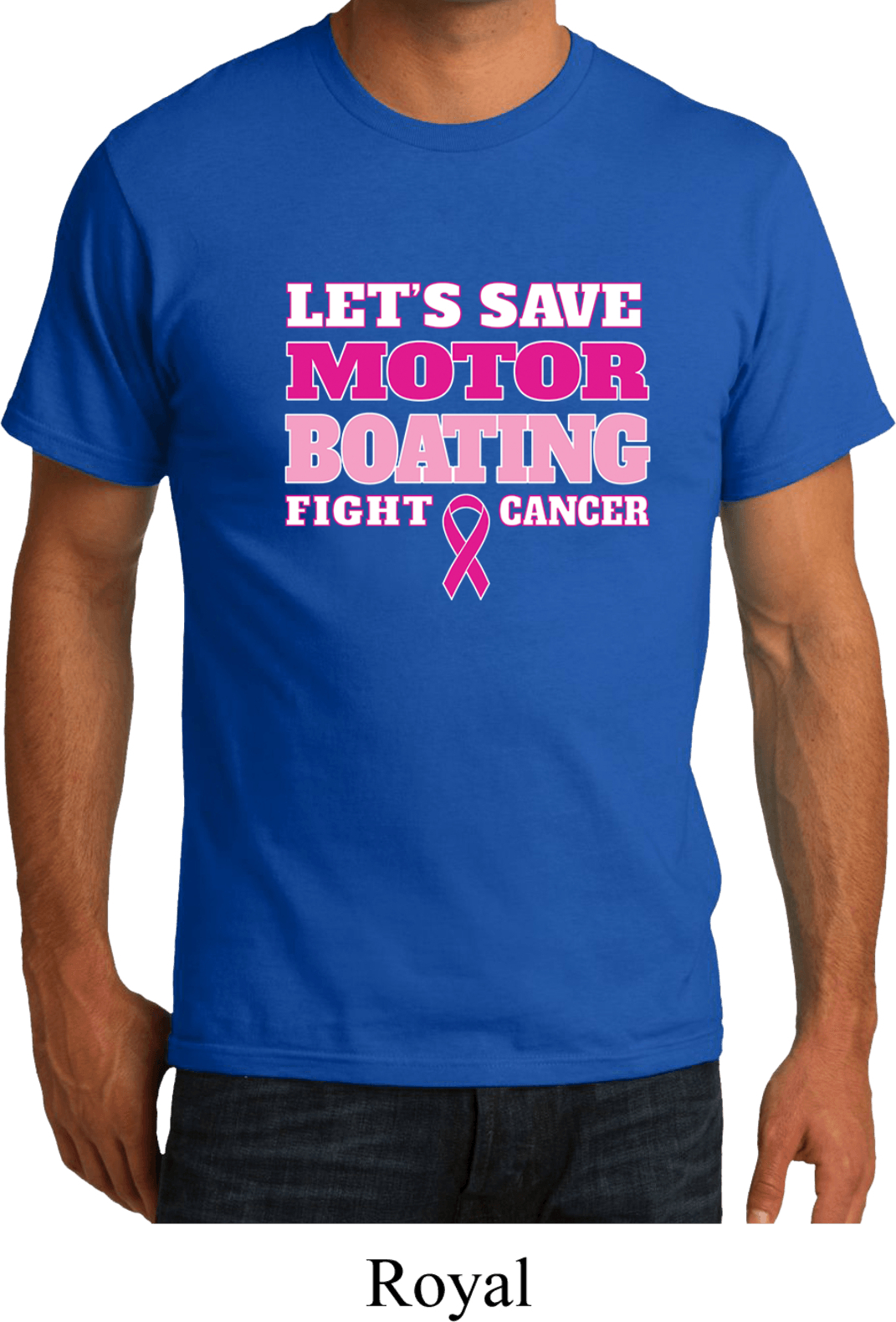 Mens Breast Cancer Awareness Shirt Motor Boating Organic Tee T-Shirt ...