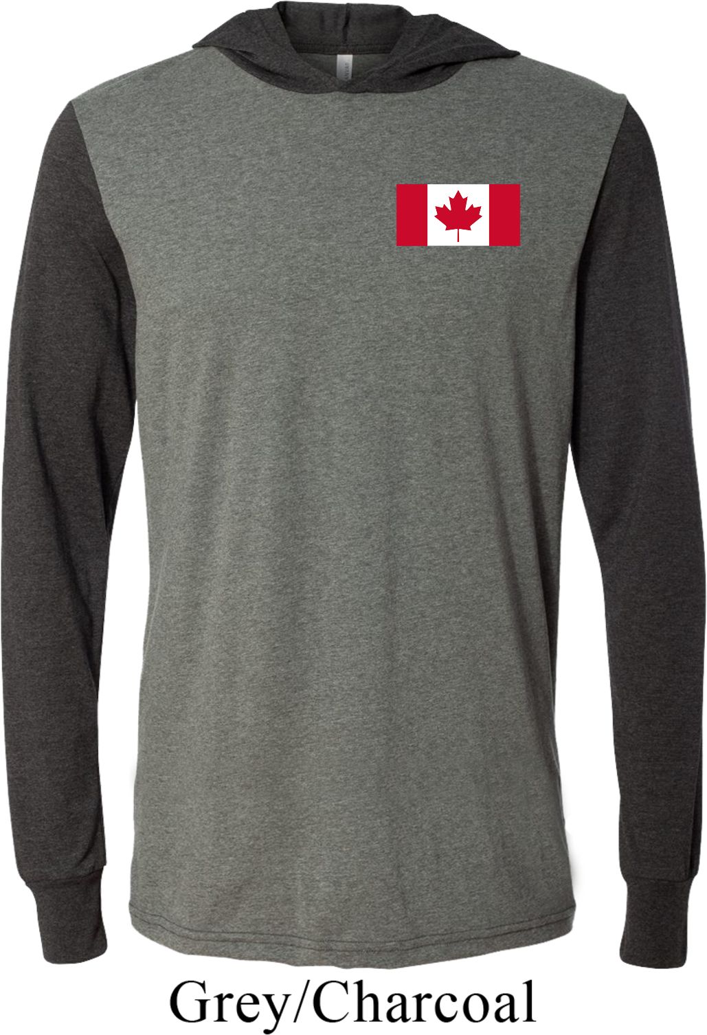 Mens Canada Tee Canadian Flag Pocket Print Lightweight Hoodie ...