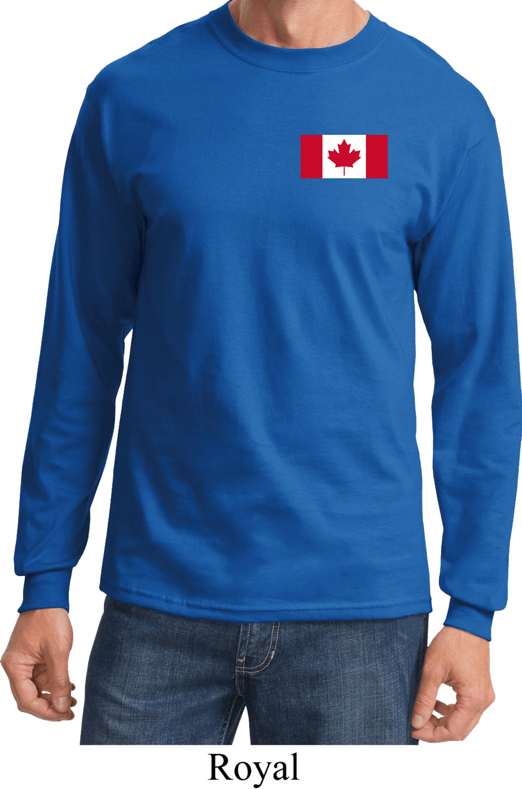 Mens Canada Tee Canadian Flag Pocket Print Long Sleeve - Canadian Flag ...