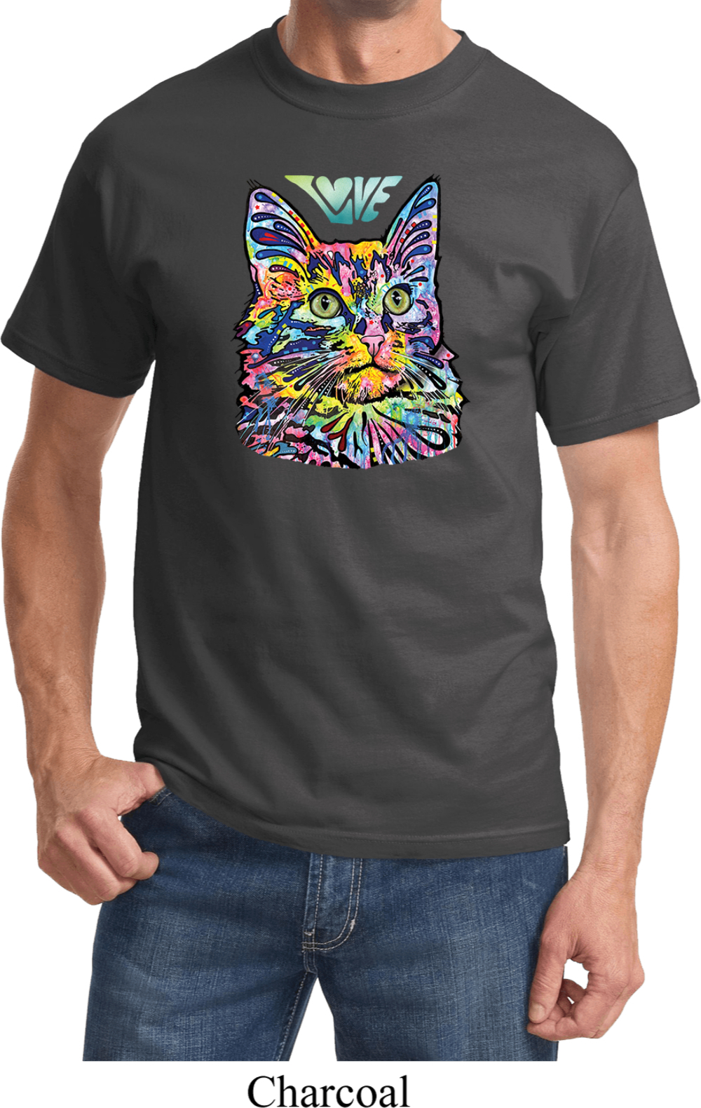 Mens Cat Tee Love Cat T-shirt - Love Cat Mens Shirts