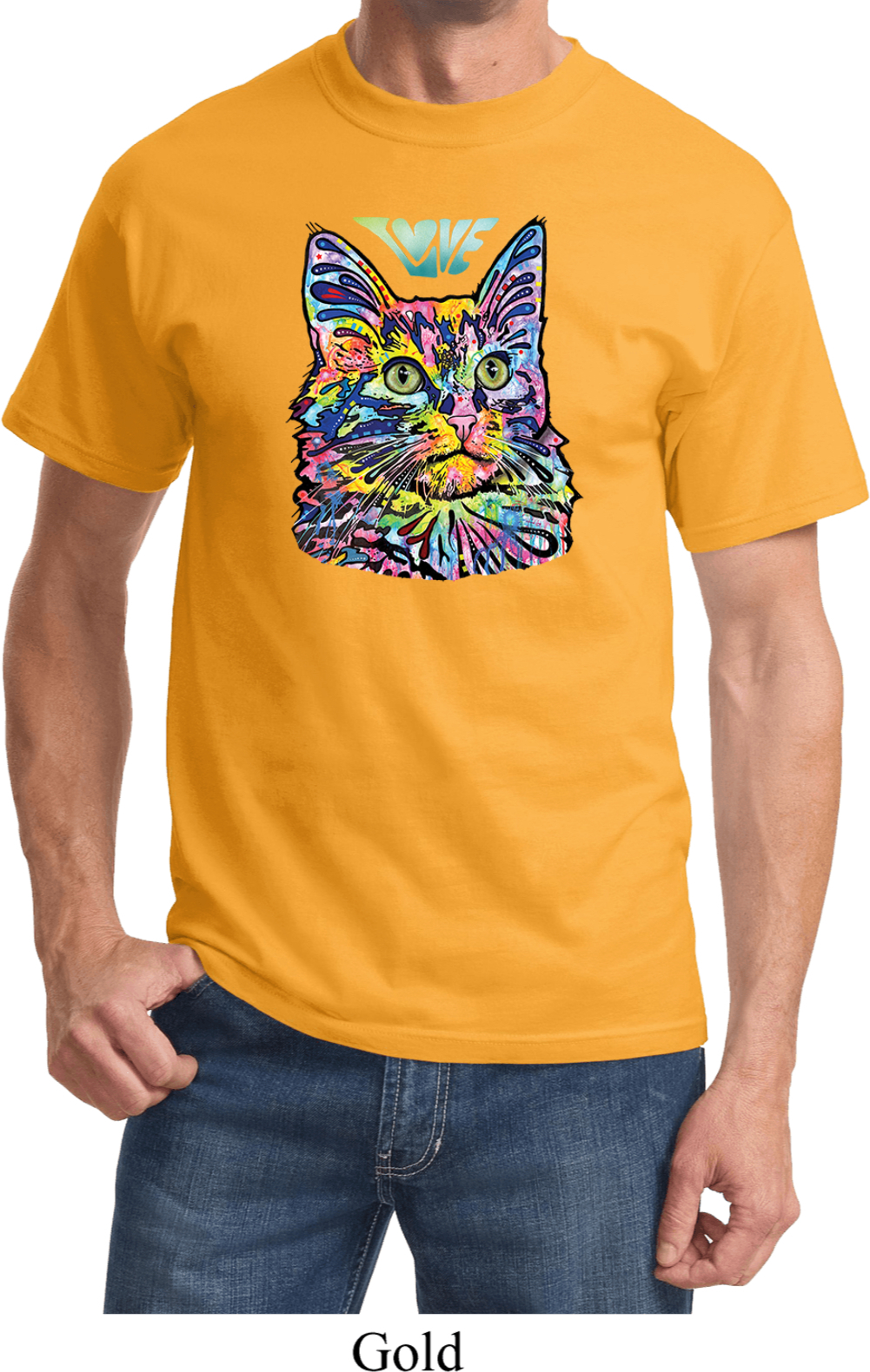 Mens Cat Tee Love Cat T-shirt - Love Cat Mens Shirts