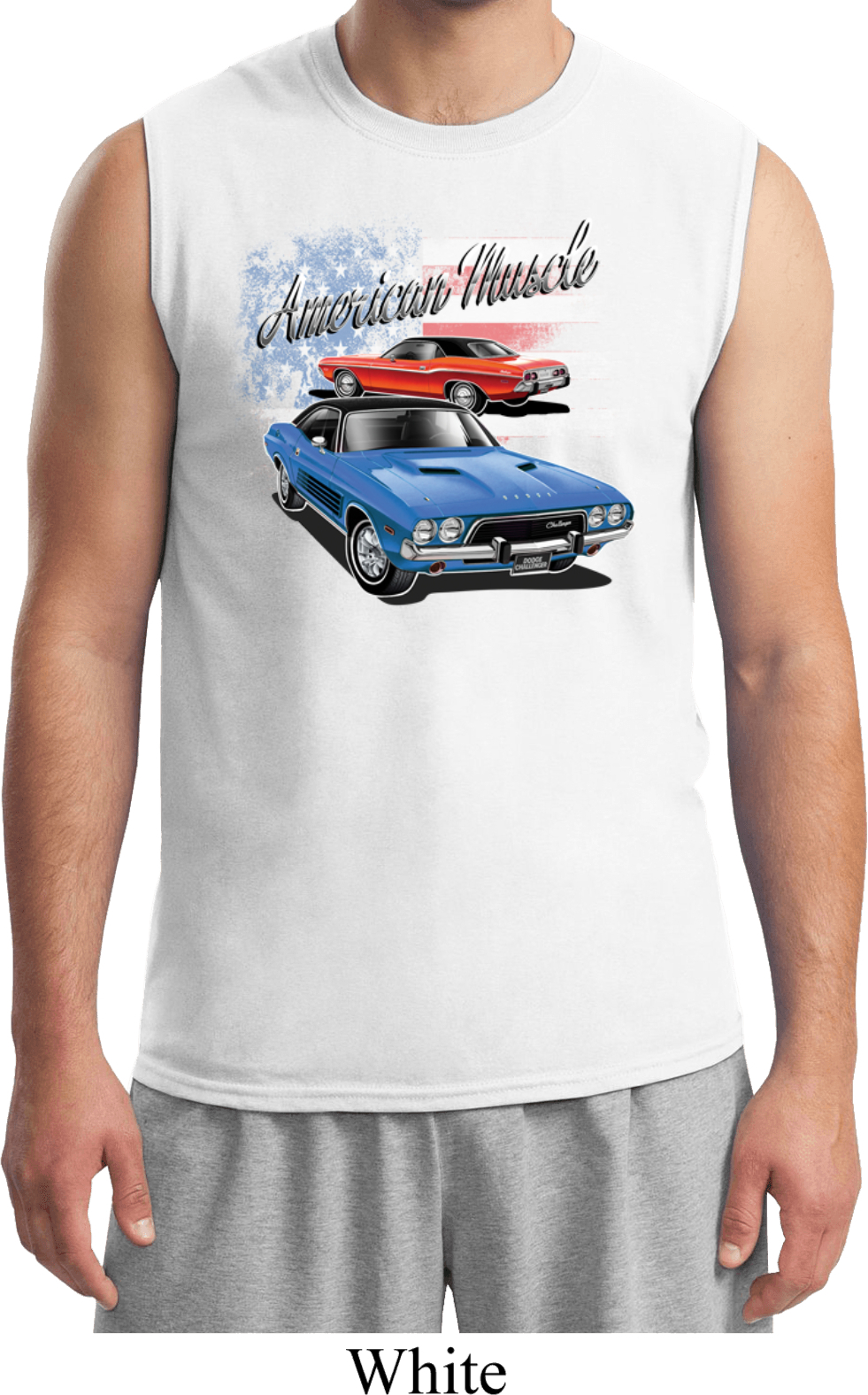 Mens Dodge American Muscle Blue and Red Muscle Shirt - American Muscle ...