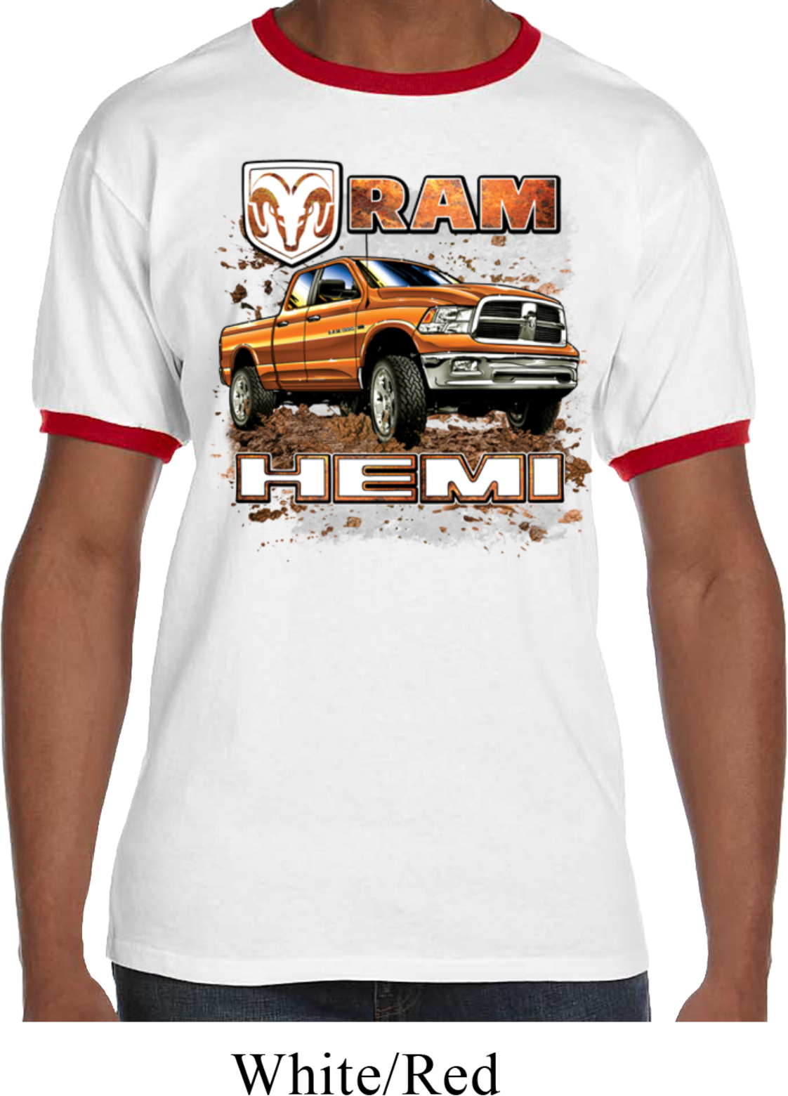 Mens Dodge Shirt Ram Hemi Trucks Ringer Tee T-Shirt - Ram Hemi Trucks ...