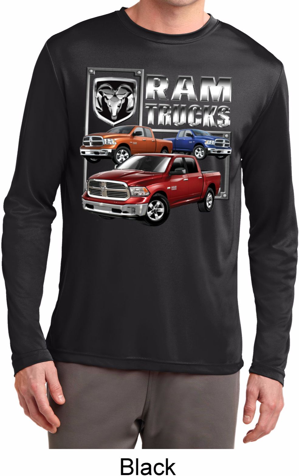 Mens Dodge Shirt Ram Trucks Dry Wicking Long Sleeve Tee T-Shirt - Dodge ...