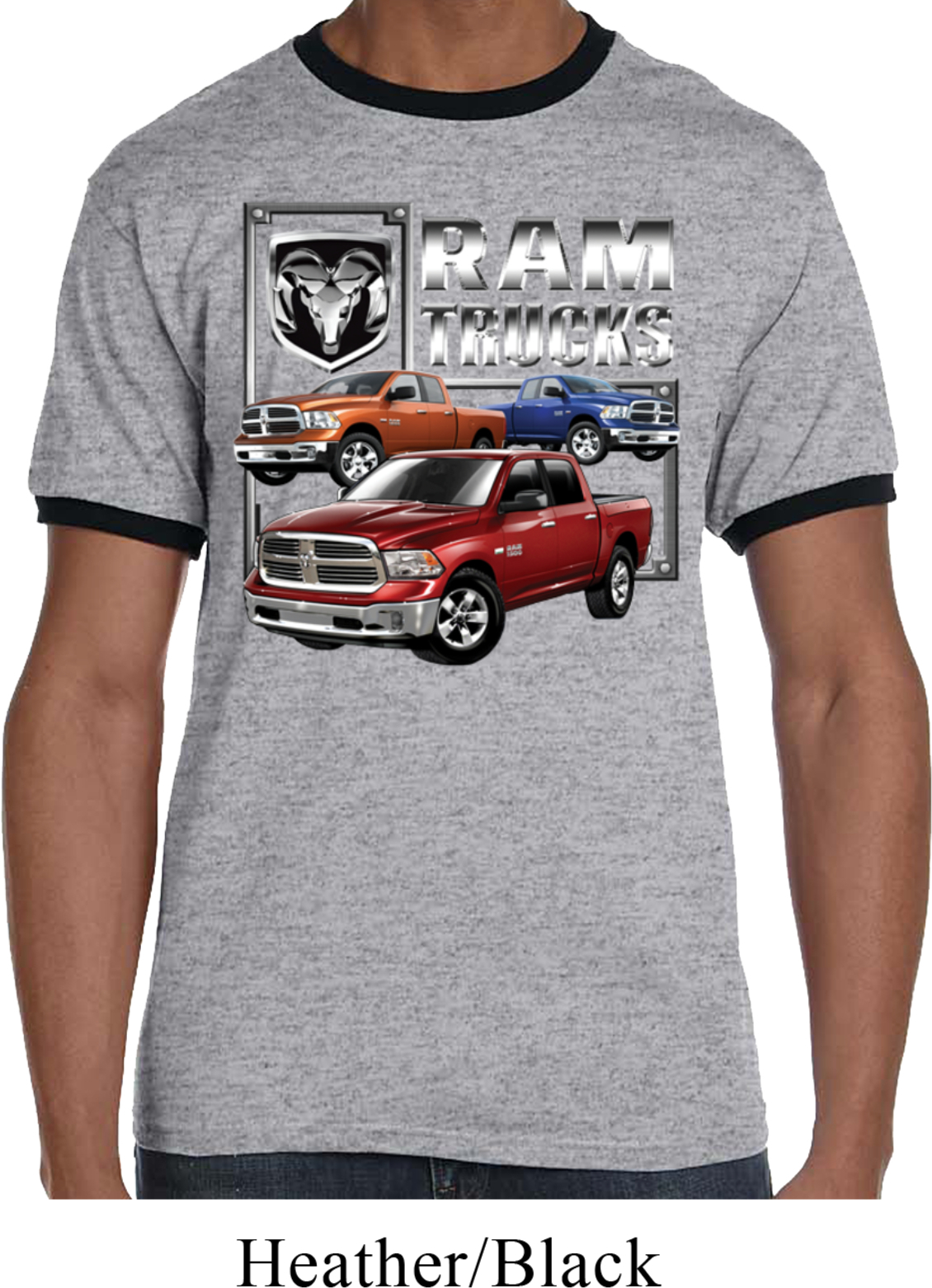 Mens Dodge Shirt Ram Trucks Ringer Tee T-Shirt - Dodge Ram Trucks Mens ...