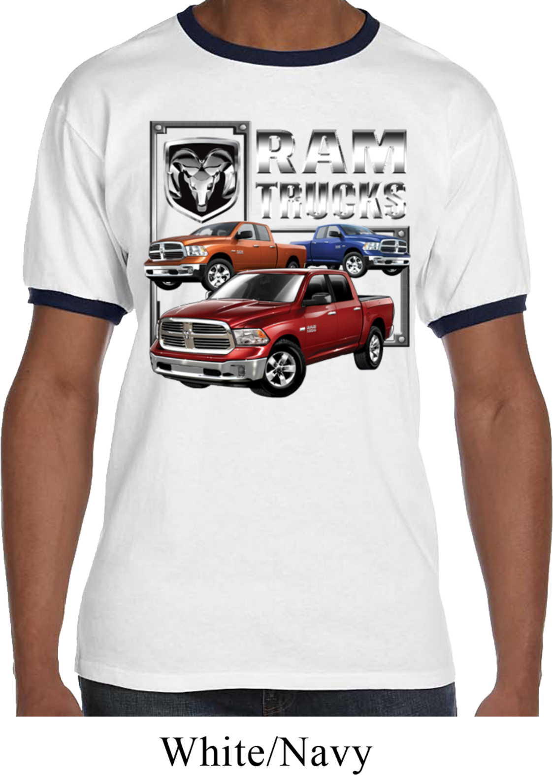 Mens Dodge Shirt Ram Trucks Ringer Tee T-Shirt - Dodge Ram Trucks Mens ...