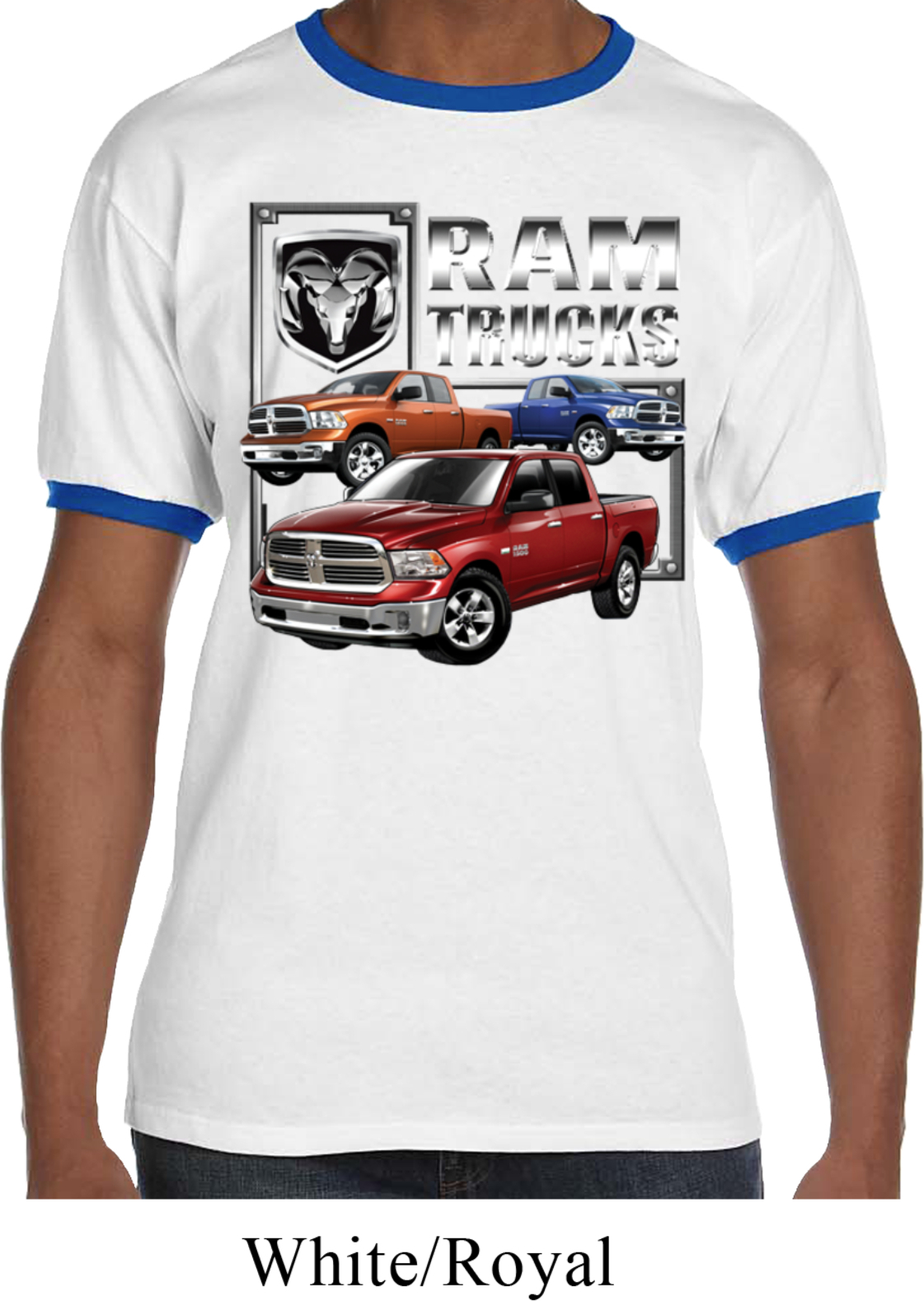 Mens Dodge Shirt Ram Trucks Ringer Tee T-Shirt - Dodge Ram Trucks Mens ...