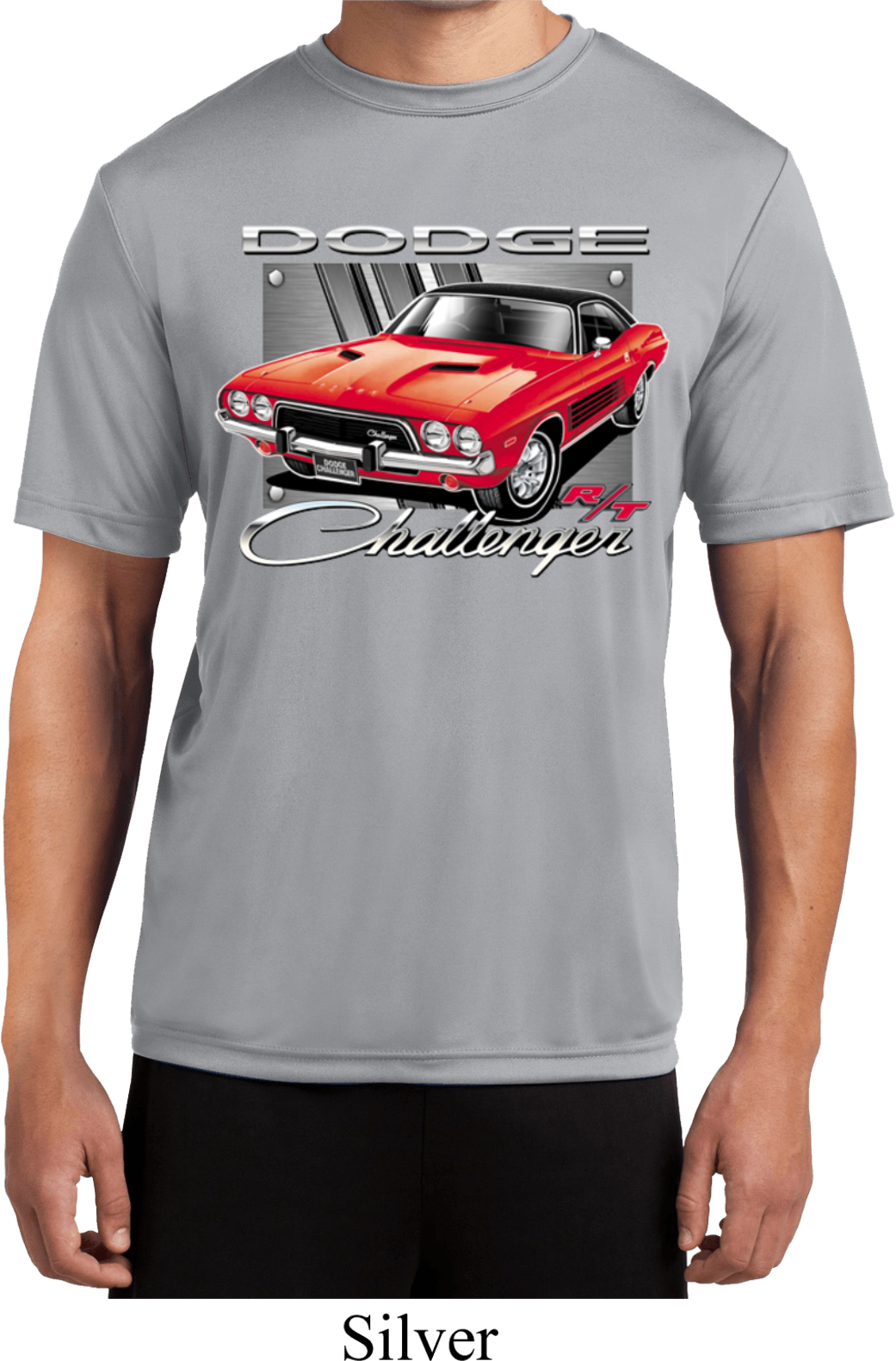 Mens Dodge Shirt Red Challenger Moisture Wicking Tee T-Shirt - Red ...