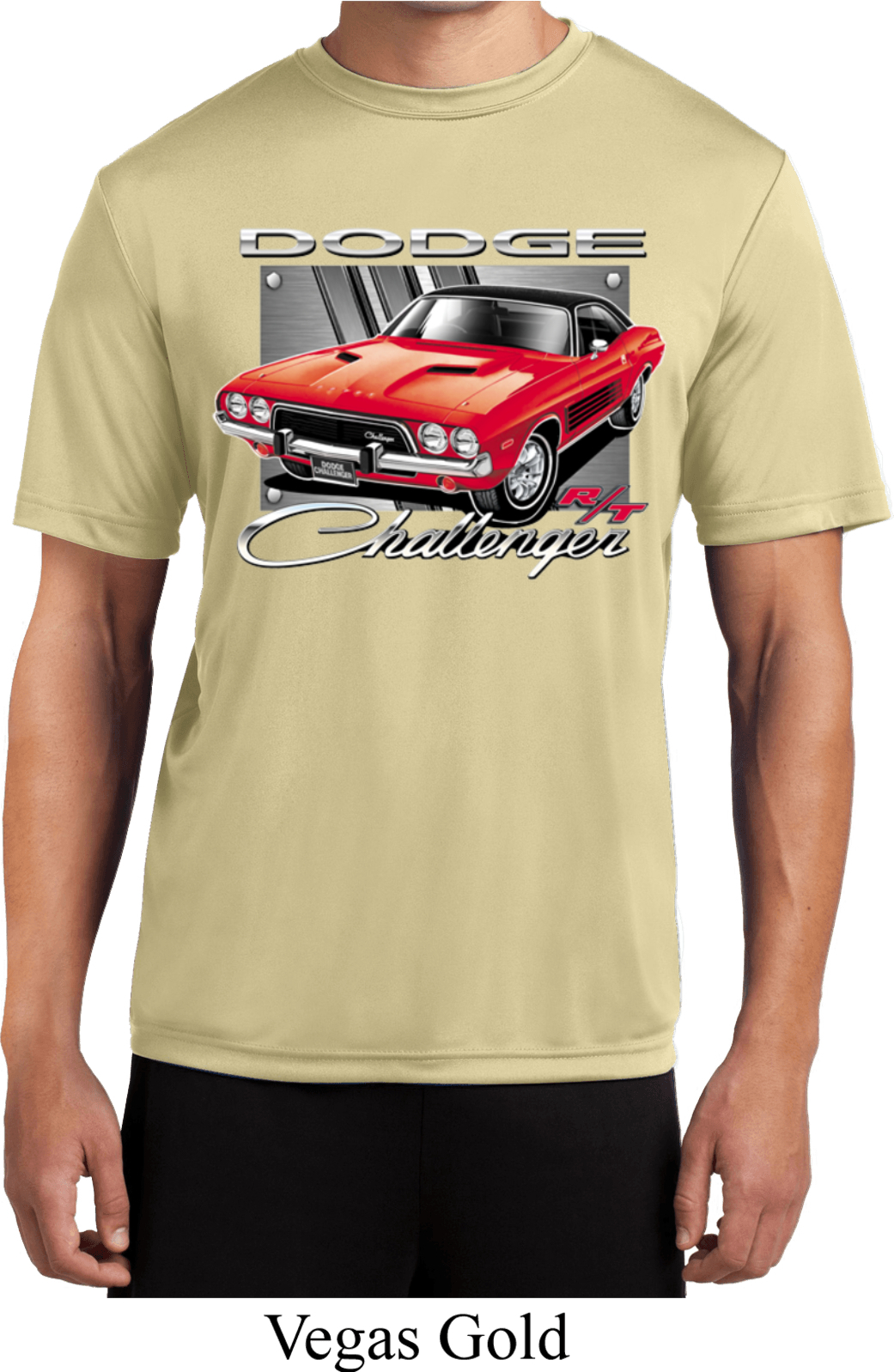 Mens Dodge Shirt Red Challenger Moisture Wicking Tee T-Shirt - Red ...