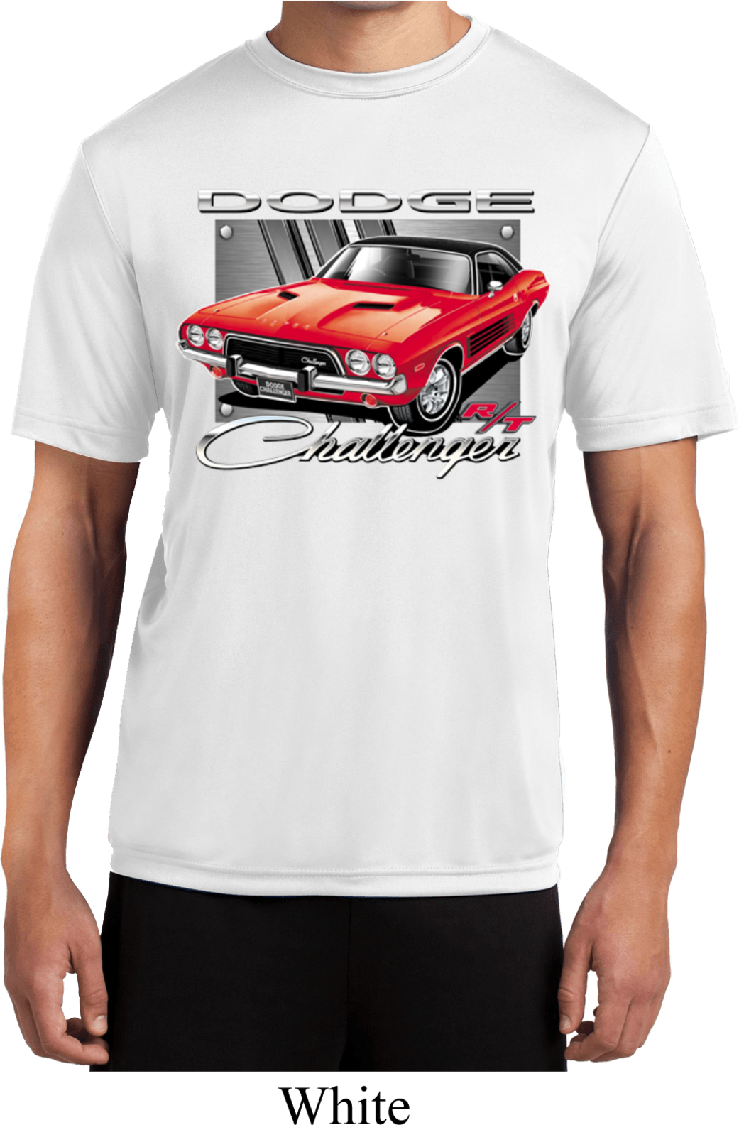 Mens Dodge Shirt Red Challenger Moisture Wicking Tee T-Shirt - Red ...