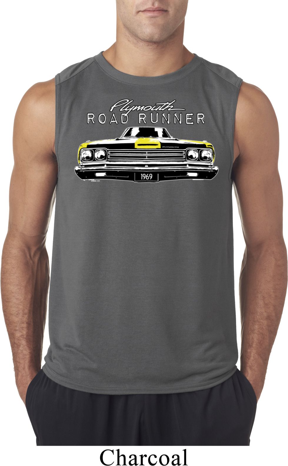 Mens Dodge Yellow Plymouth Roadrunner Sleeveless Shirt - Yellow ...