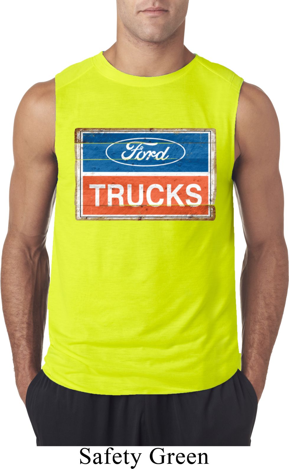 Mens Ford Shirt Ford Trucks Logo Sleeveless Tee T-Shirt - Ford Trucks ...