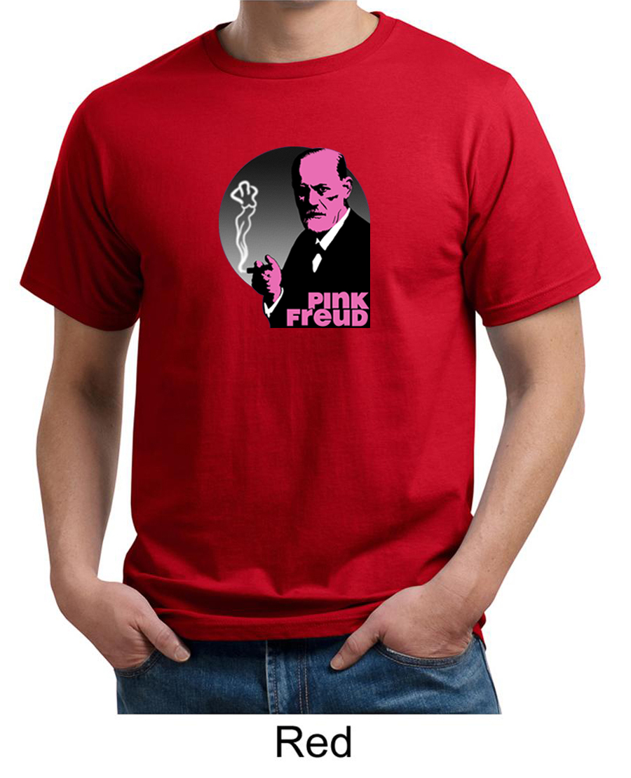 Mens Funny Shirt Pink Freud Organic Tee T-Shirt - Pink Freud Mens Shirts