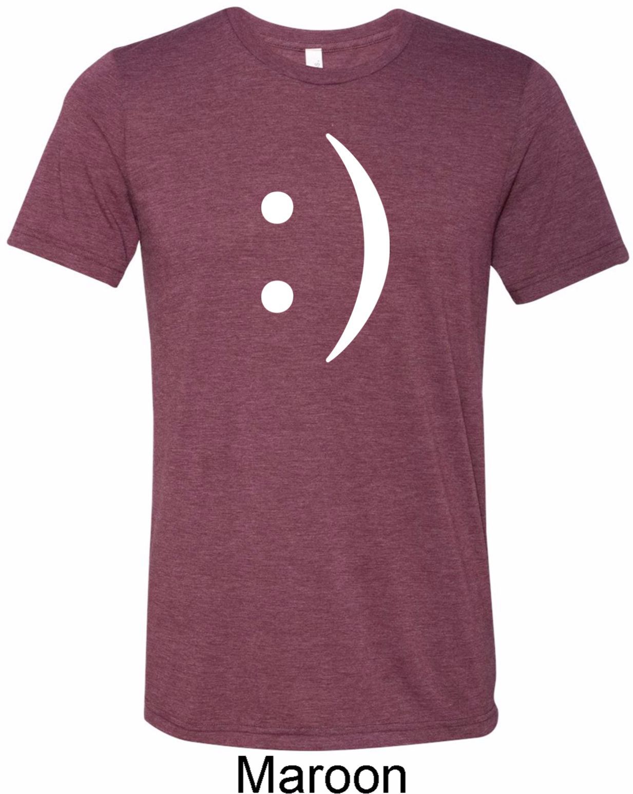 Mens Funny Shirt Smiley Chat Face Tri Blend Crewneck Tee T-Shirt ...