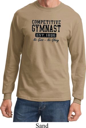 Mens Gymnastics Shirt Competitive Gymnast Long Sleeve Tee T-Shirt ...