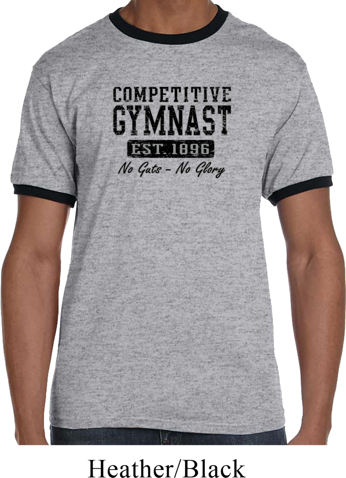 Mens Gymnastics Shirt Competitive Gymnast Ringer Tee T-Shirt ...