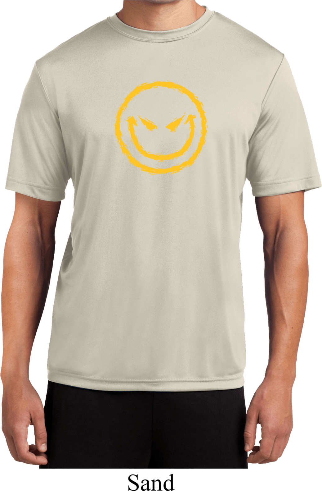 Mens Halloween Shirt Evil Smiley Face Moisture Wicking Tee T-Shirt ...