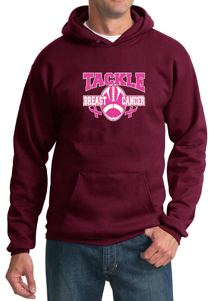 Mens Hoodie Breast Cancer Awareness Tackle Cancer Hoody - Breast Cancer ...
