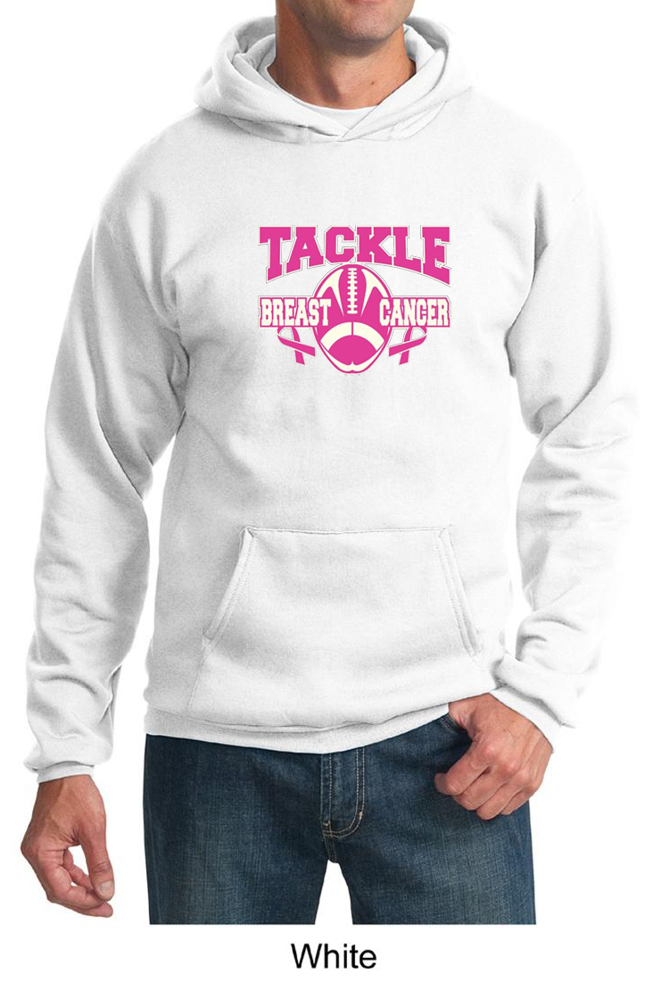 Mens Hoodie Breast Cancer Awareness Tackle Cancer Hoody - Breast Cancer ...