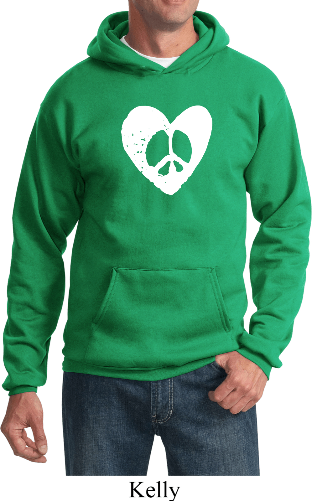 Mens Peace Hoodie Hippie Heart Peace Hoody - Hippie Heart Peace Mens Shirts