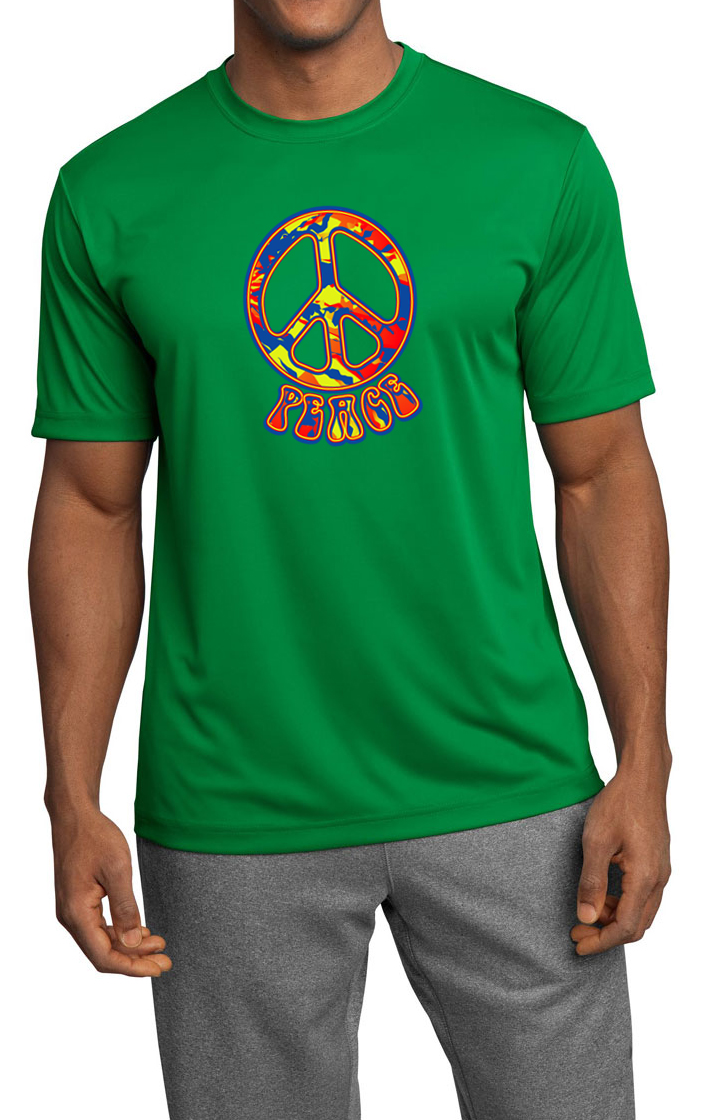 Mens Peace Shirt Funky Peace Moisture Wicking Tee T-Shirt - Funky Peace ...