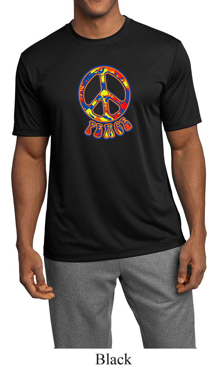 Mens Peace Shirt Funky Peace Moisture Wicking Tee T-Shirt - Funky Peace ...