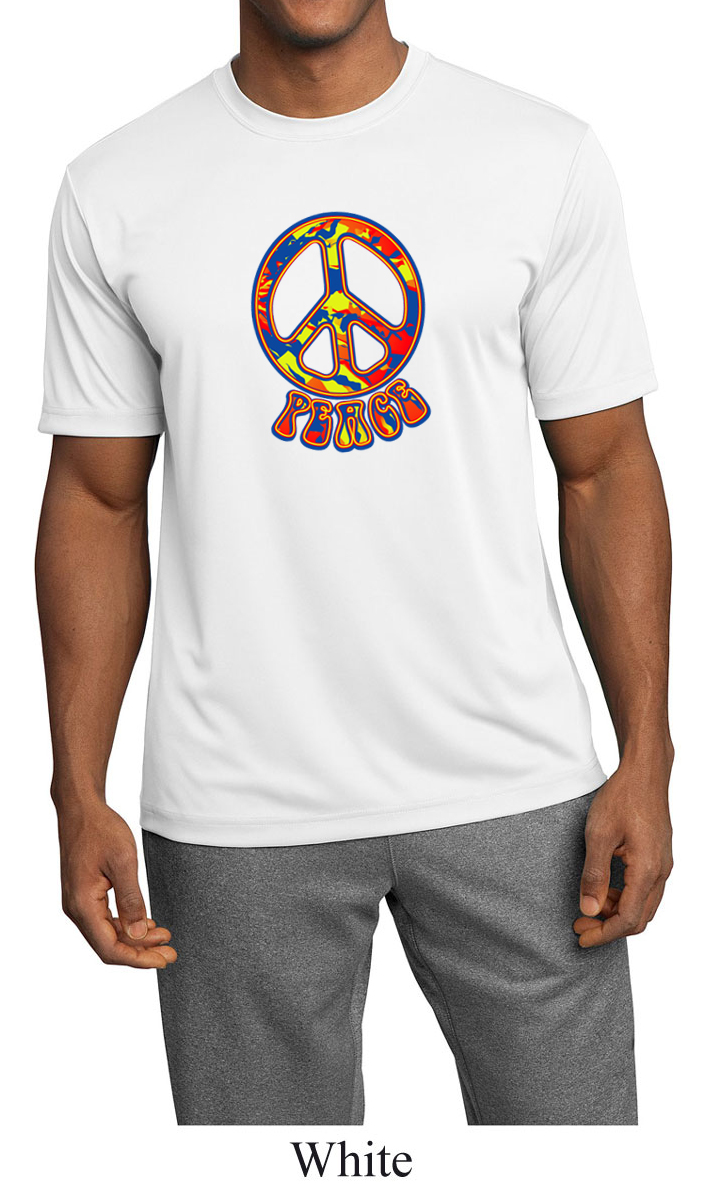 Mens Peace Shirt Funky Peace Moisture Wicking Tee T-Shirt - Funky Peace ...