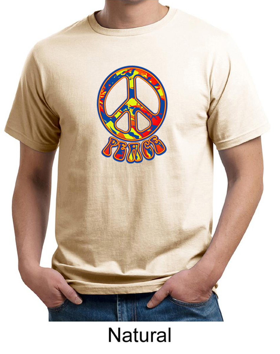 Mens Peace Shirt Funky Peace Organic Tee T-Shirt - Funky Peace Mens Shirts