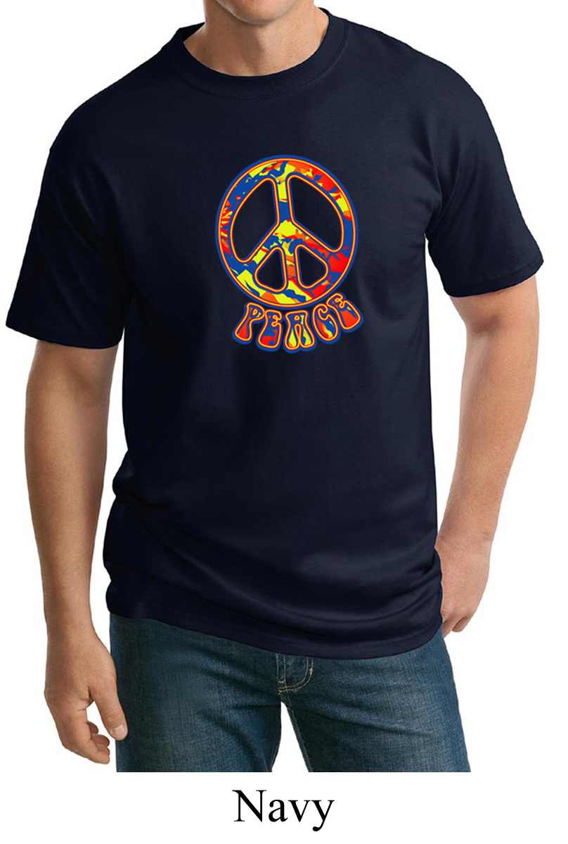 Mens Peace Shirt Funky Peace Tall Tee T-Shirt - Funky Peace Mens Shirts