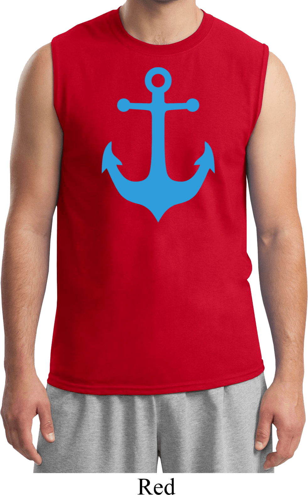Mens Sailing Shirt Blue Anchor Muscle Tee T-Shirt - Blue Anchor Mens ...