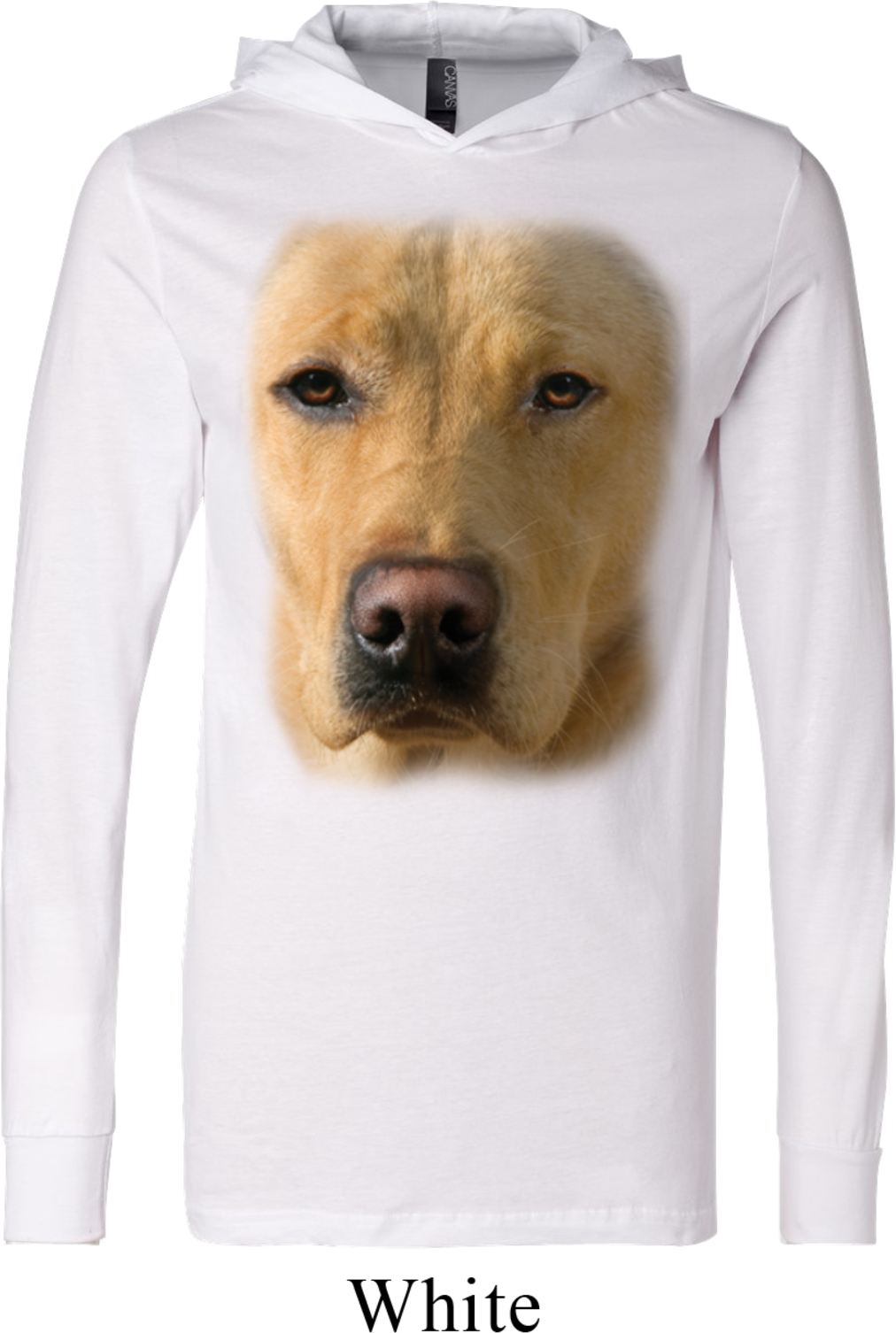 Mens Shirt Big Yellow Lab Face White Lightweight Hoodie Tee - Big ...