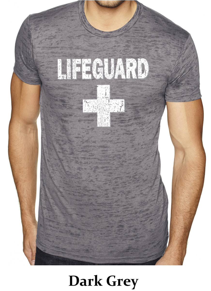Mens Shirt Distressed Lifeguard Burnout Tee T-Shirt - Distressed ...