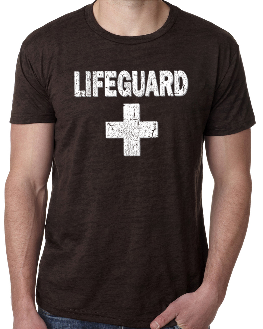 Mens Shirt Distressed Lifeguard Burnout Tee T-Shirt - Distressed ...