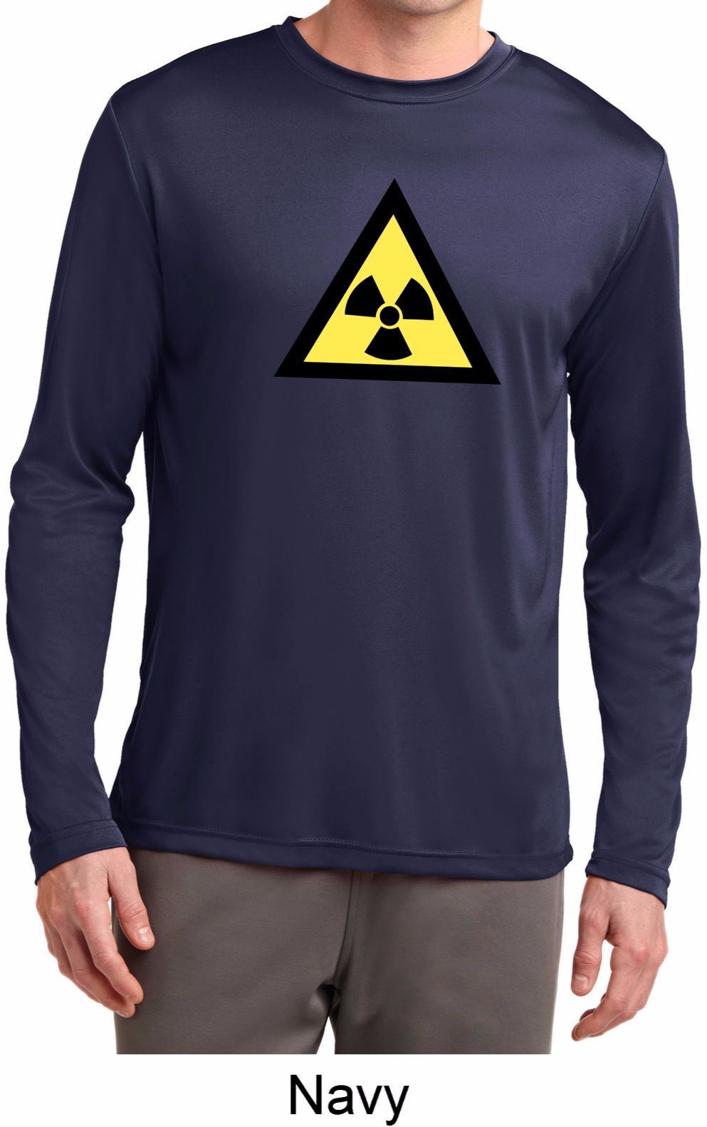 Mens Shirt Radioactive Triangle Dry Wicking Long Sleeve T-Shirt ...