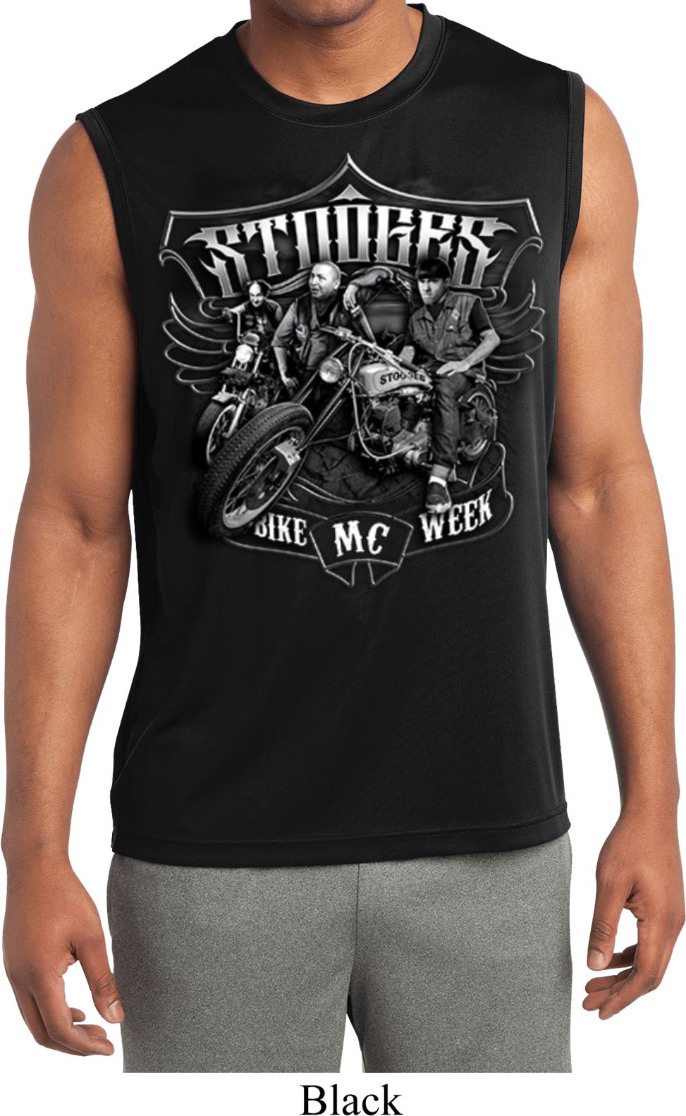 Mens Shirt Stooges Bike Week Sleeveless Moisture Wicking Tee T-Shirt ...