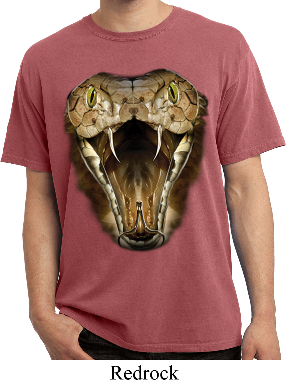 Mens Snake Shirt Big Cobra Snake Face Pigment Dyed Tee T-Shirt - Cobra ...