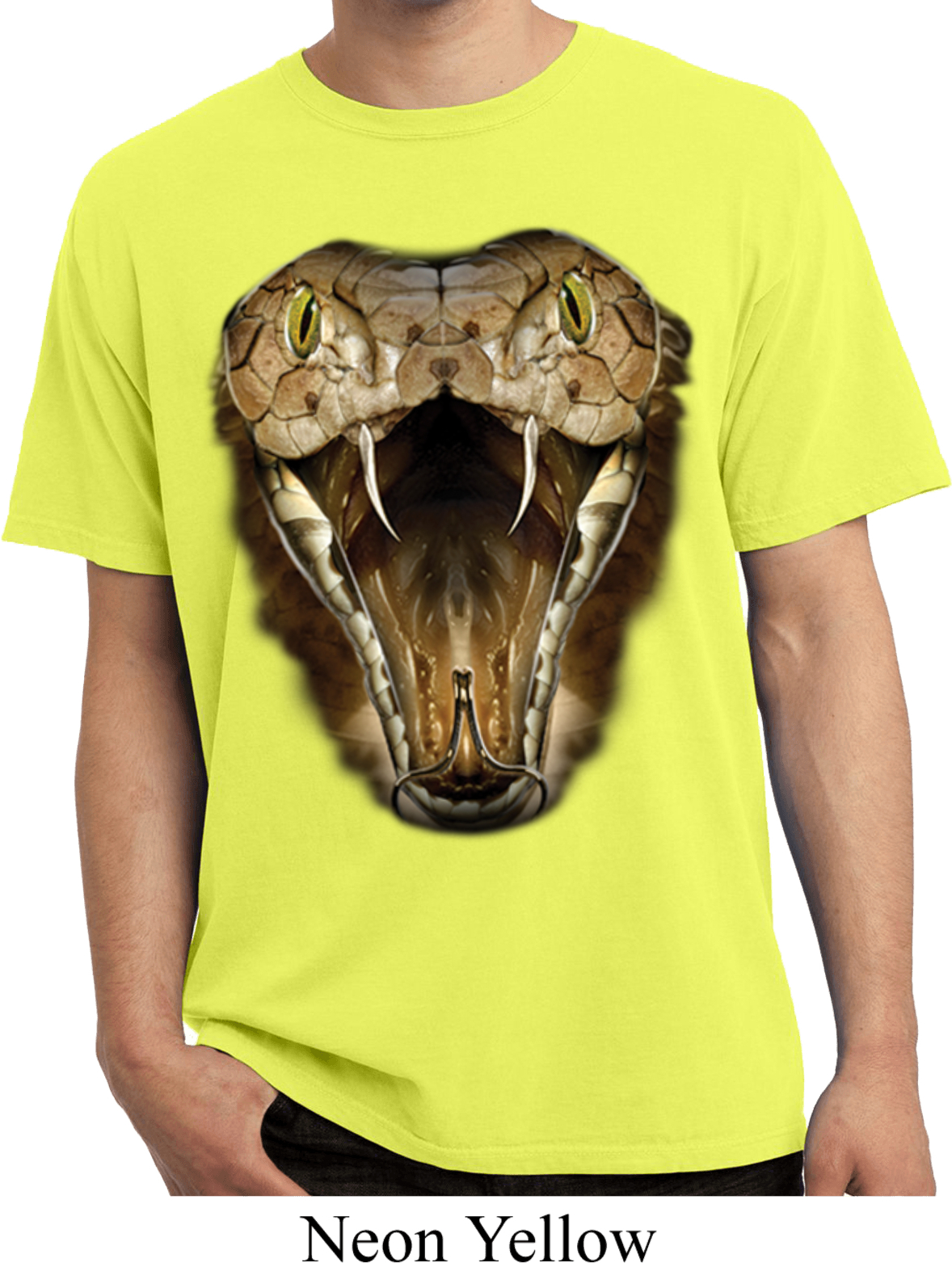 Mens Snake Shirt Big Cobra Snake Face Pigment Dyed Tee T-Shirt - Cobra ...