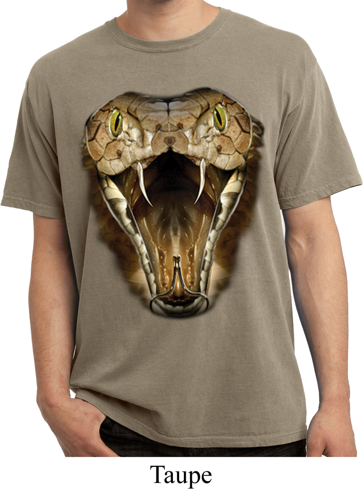 Mens Snake Shirt Big Cobra Snake Face Pigment Dyed Tee T-Shirt - Cobra ...