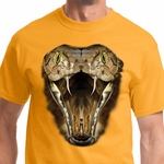Mens Snake Shirt Big Cobra Snake Face Pigment Dyed Tee T-Shirt - Cobra ...