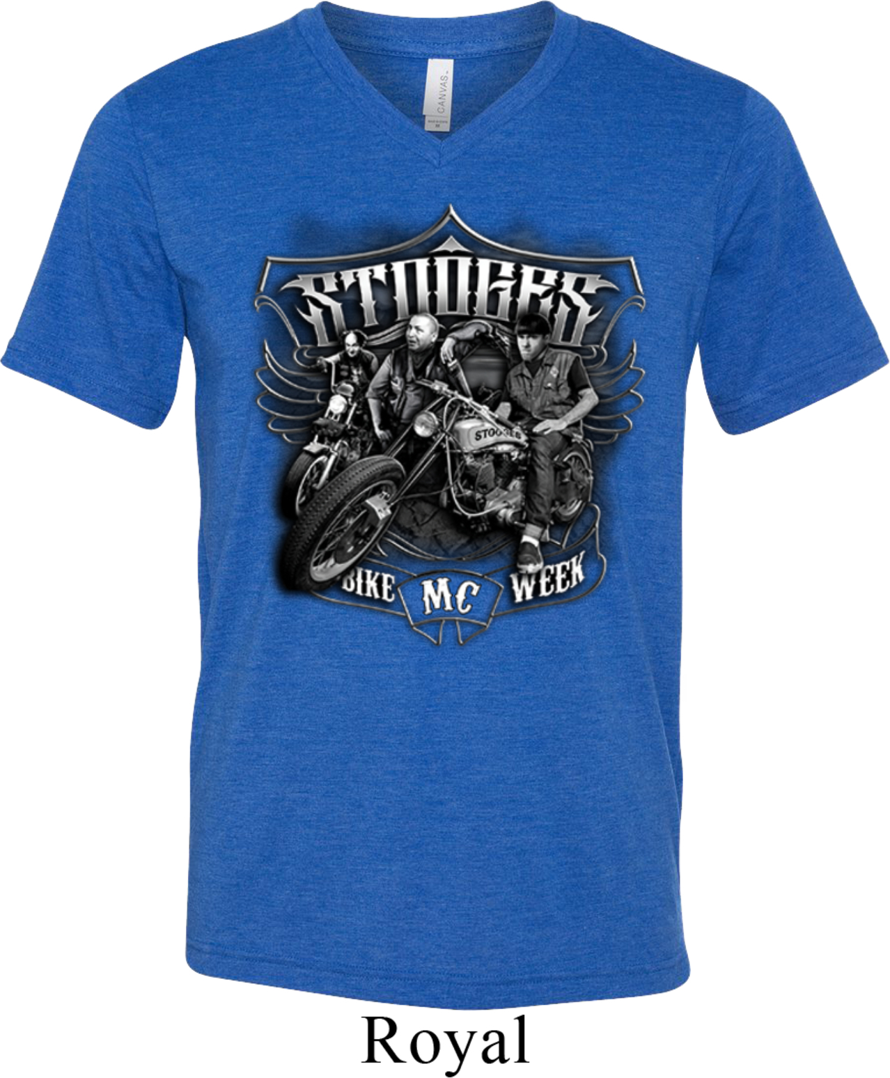 Mens Three Stooges Shirt Stooges Bike Week Tri Blend V-neck T-Shirt ...