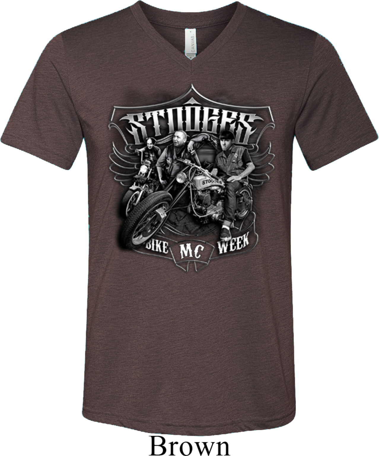 Mens Three Stooges Shirt Stooges Bike Week Tri Blend V-neck T-Shirt ...