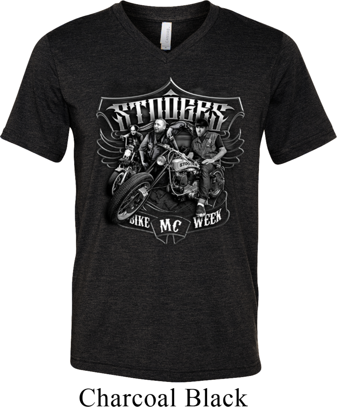 Mens Three Stooges Shirt Stooges Bike Week Tri Blend V-neck T-Shirt ...