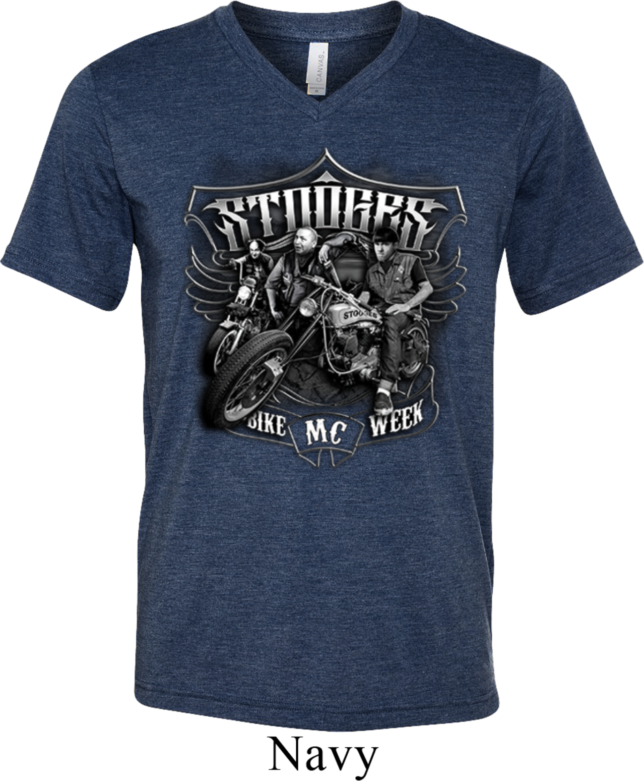 Mens Three Stooges Shirt Stooges Bike Week Tri Blend V-neck T-Shirt ...