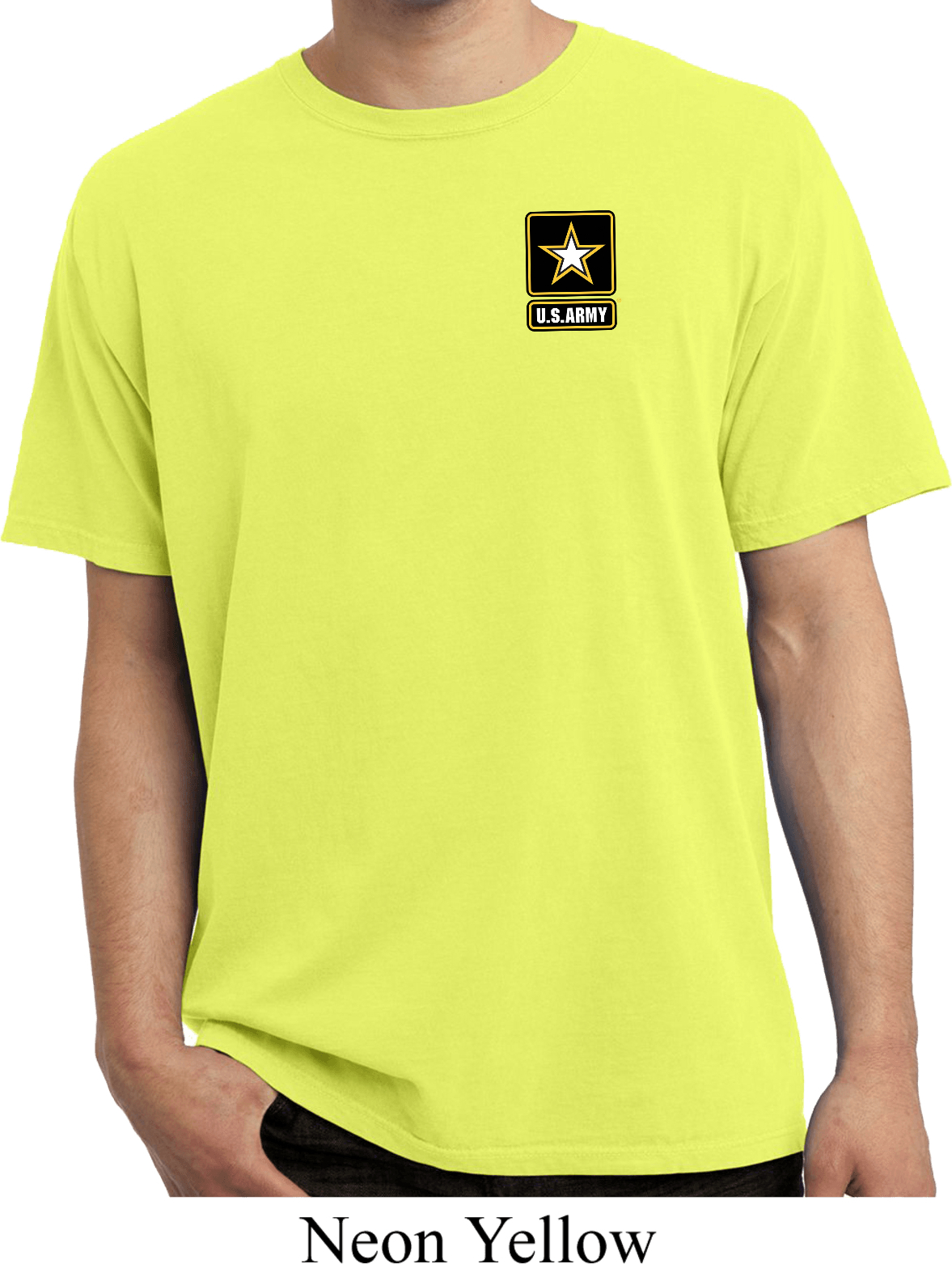 Mens US Army Pocket Print Pigment Dyed T-shirt - US Army Pocket Print ...