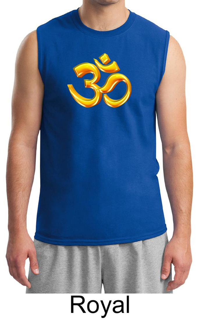 Mens Yoga Shirt 3D OM Muscle Shirt - 3D OM Mens Yoga Shirts