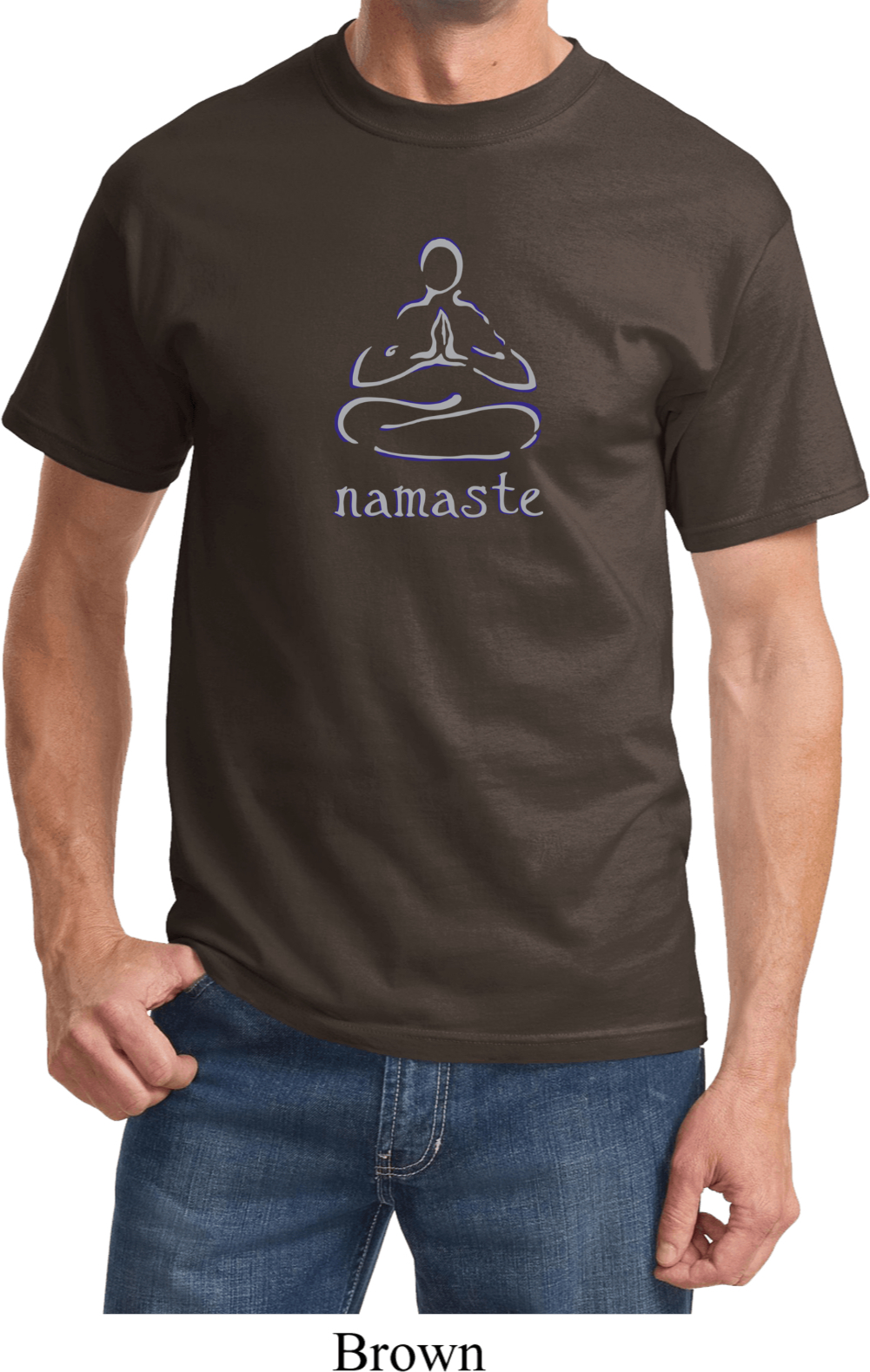 Mens Yoga Shirt Namaste Lotus Pose Tee T-Shirt - Namaste Lotus Pose ...