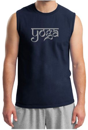Mens Yoga T-shirt Sanskrit Yoga Text Muscle Shirt - Sanskrit Yoga Text ...
