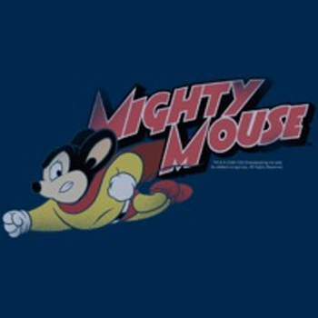 Mighty Mouse T-shirt - Mighty Retro Adult Navy Blue Tee - Mighty Mouse ...