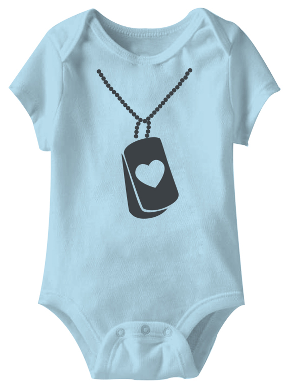 Military Heart Dog Tag Funny Baby Romper Blue Infant Babies Creeper ...